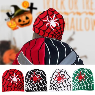 Spider Web Knitted Hat Jacquard Winter Hat Unisex Woolen Hat Autumn and ...