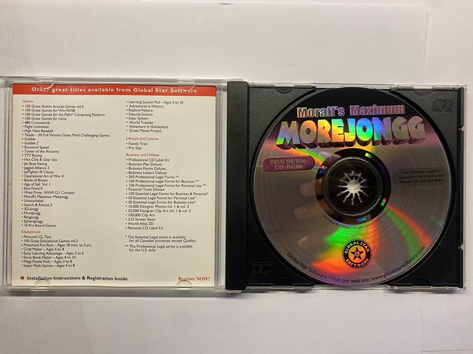 Moraff's MoreJongg (PC 2000) Mahjongg Volume 1 - Win 98/ME CD-ROM 200 tile set 778399994544 | eBay