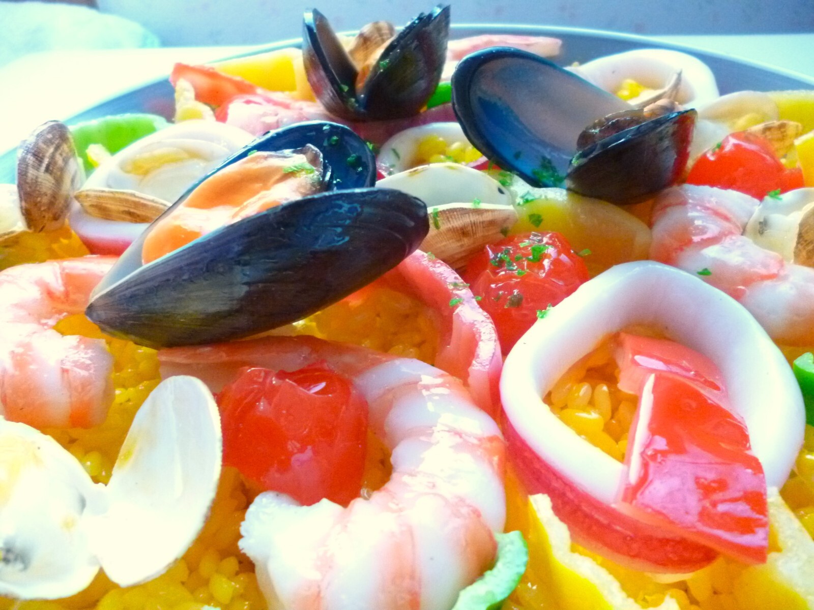 Fake Food Sample Paella 10.2"D Japan Handmade Faux Display Prop ...