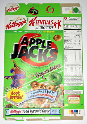 2000 Empty Apple Jacks with Green Jacks 15OZ Cereal Box SKU U200/352 | eBay