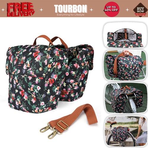 Tourbon Bicycle Double Panniers Bike Rear Rack Pack Roll up Luggage ...