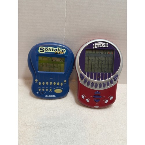 Lot of 2 Radica Solitaire Lite & Free Cell Handheld Electronic Card ...