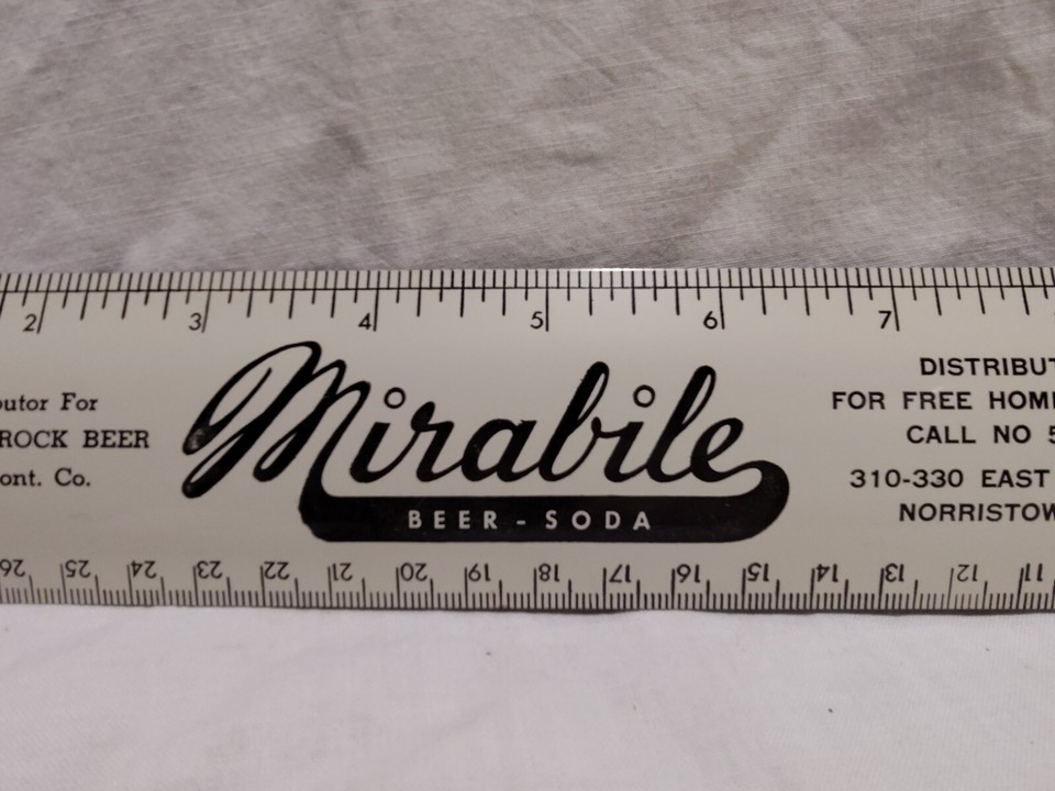 Vintage 1950s Mirabile Rolling Rock Pabst Blue Ribbon Beer Ruler ...