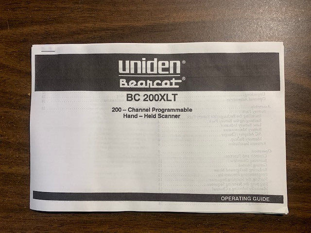 Uniden Bearcat BC200XLT Handheld Scanner Instructions Operating Manual ...