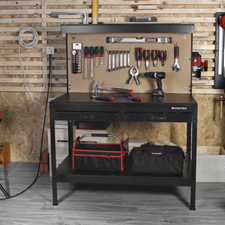 Workpro 2-in-1 48" Workbench Cabinet Combo with Light - Black (6713 ...