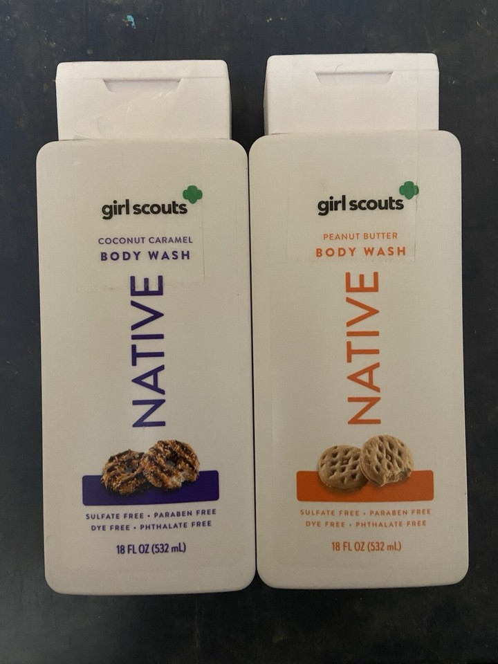 2pack Native Girl Scout Cookies Body Wash (Coconut Caramel) (Peanut ...