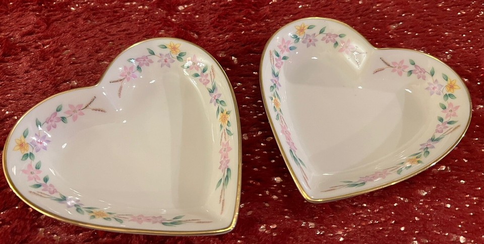 Lenox Gold Rim Floral Heart Trinket Dish Perfect Condition 1998 | eBay