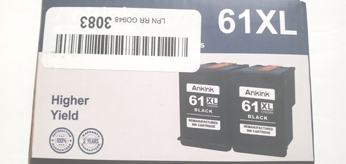 2 Pack 61XL Black Ink Cartridge For HP Deskjet 1000 1010 1051 2510 2542 ...