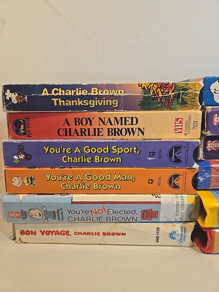 Vintage Lot Of 12 Charlie Brown Peanuts VHS Movies Schulz Snoopy ...