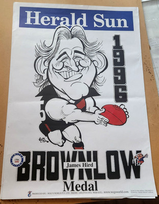 HERALD-SUN WEG POSTER 1996. JAMES HIRD BROWNLOW MEDAL. 174/500. | eBay ...