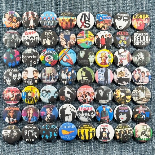 New Wave 1" Pinback Buttons 80s Synthpop Punk Rock Retro Music Band 56 ...