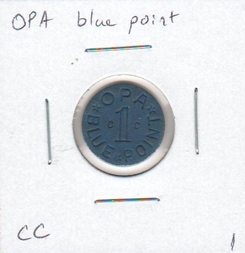 OPA Blue Point Token C-C War Ration WW2 Vintage Old Coin 1944-1945 (#1 ...