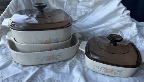 Corning Ware Symphony Casserole Dishes w/Lids 3L, 2.5L, 2.0L , 1L, (6pc ...