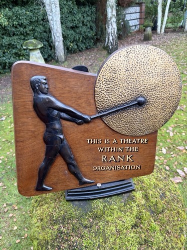 Rare Rank Organisation Gongman Theatre Sign Mahogany 15" x 18" c1940/50 ...