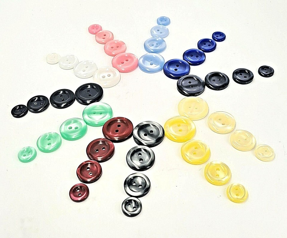 10 x Buttons Easy Match 2 Tone with 2 Holes 14 Colours 4 Sizes | eBay UK
