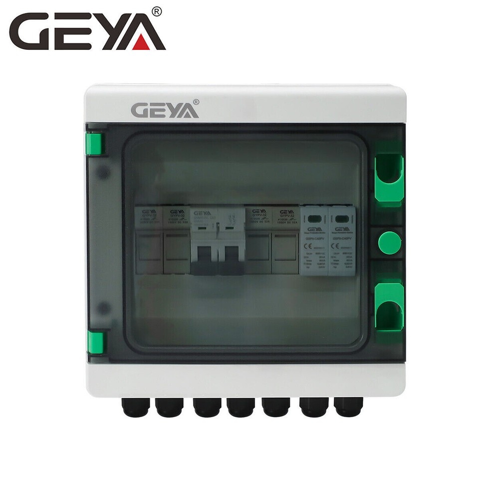 GEYA Solar PV Combiner Box Plastic 15A 2string 500DC Circuit Breaker ...