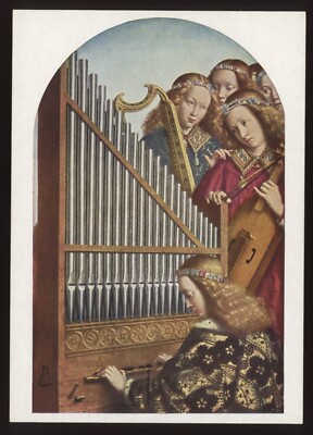 Hubert Jan Van Eyck Ghent Alterpiece Play Instruments Renaissance Art ...