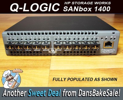 Qlogic SANbox 1400 HP Storage Works & Power Supply - Fully Populated w ...