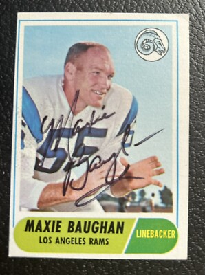 Maxie Baughan Autographed Signed 1968 Topps Card #210 Los Angeles Rams ...