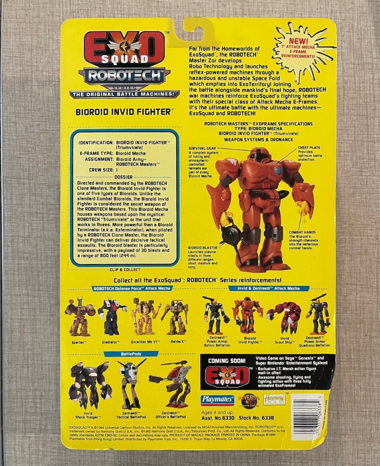 EXOsquad Robotech 7" Excal Power Armor Bioroid New on Great Cards ...