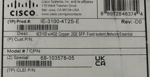 Cisco IE-3100-4T2S-E Rugged Series Switch Catalyst New | eBay