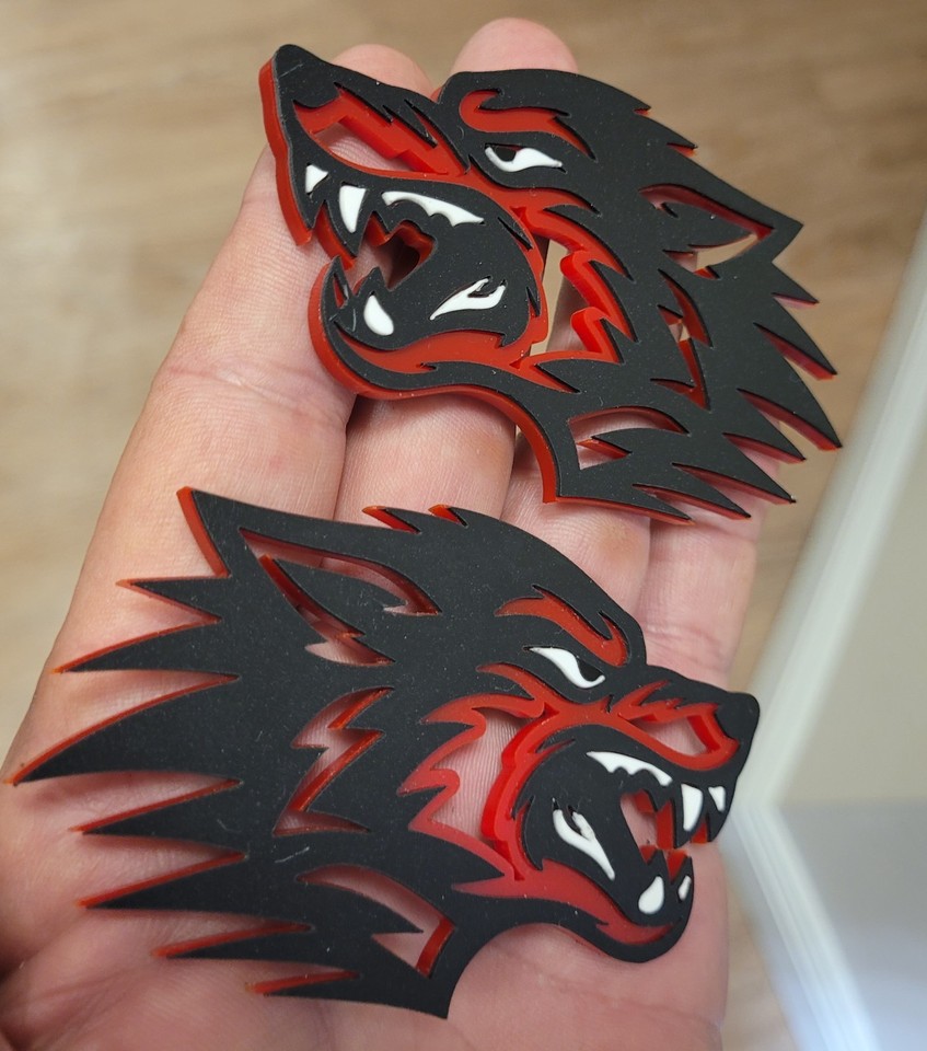 Aggressive Coyote Emblem Badge Decals Red Eyes – Matte Black Fit ...