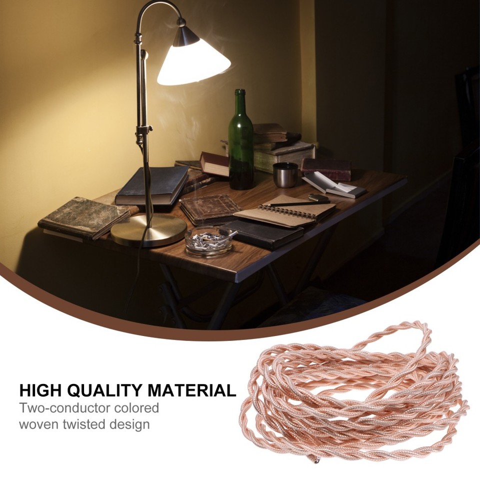 Replacement Cord for Lamp Twisted Cloth Covered Wire Copper Electrical ...