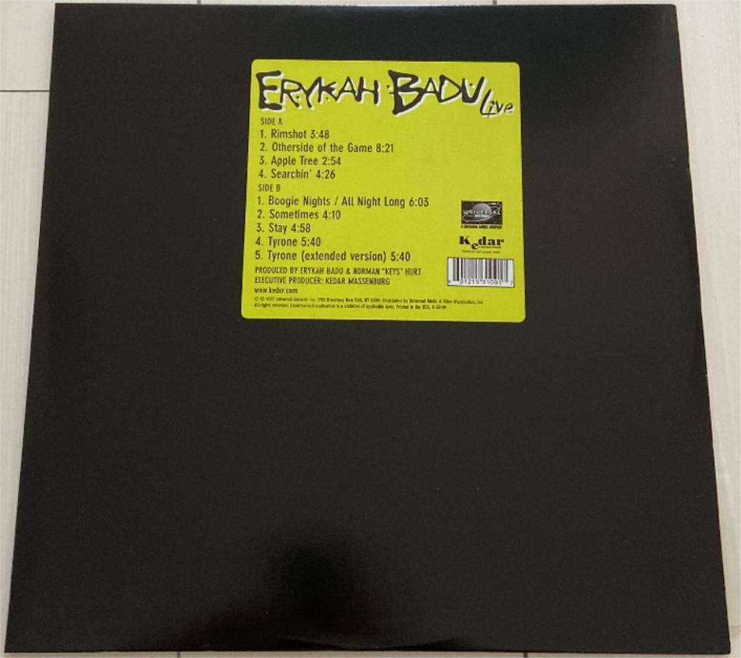 Erykah Badu / Live 12" Vinyl US Original LP Universal Record R&B,SOUL 1997 VG+ | eBay