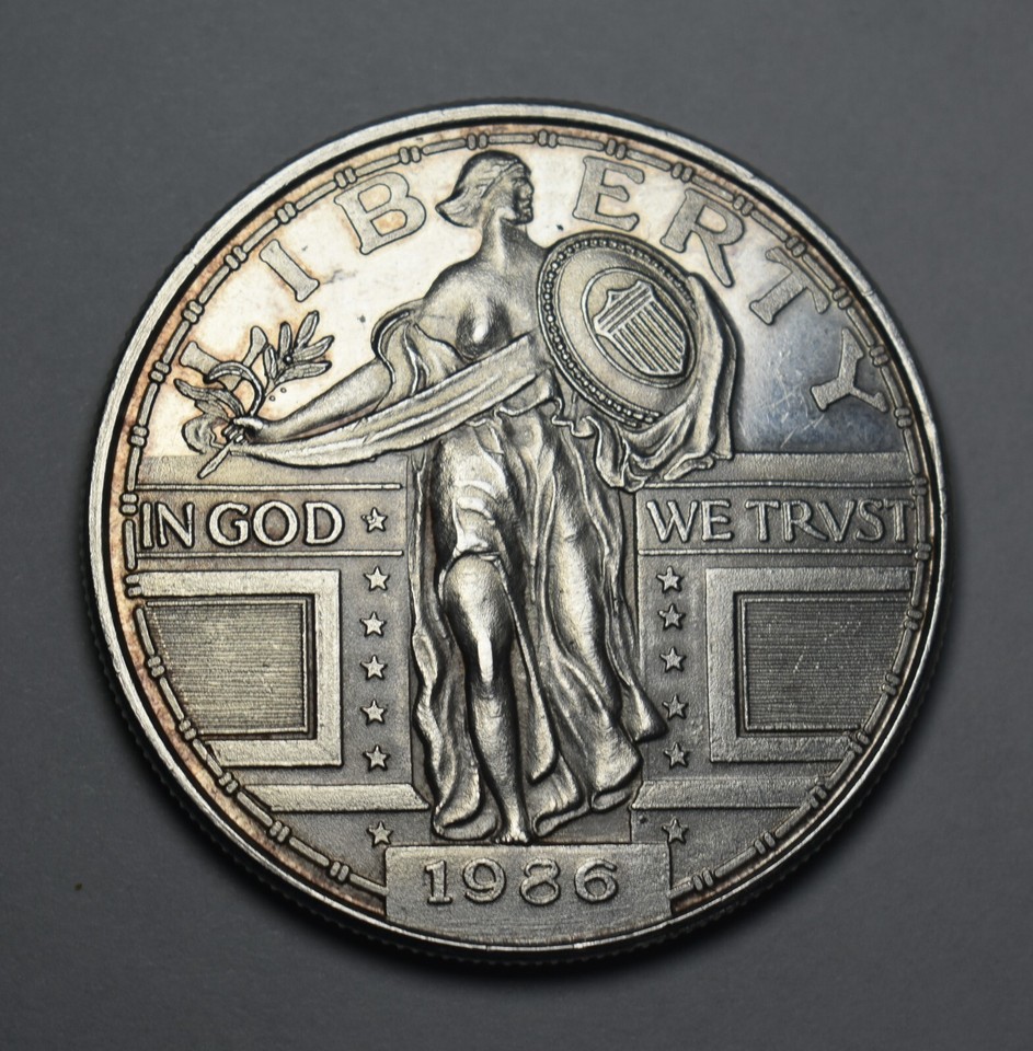 1986 Standing Liberty Silver 70th Anniversary United States 1 oz 999 ...