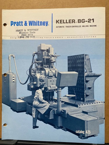 Vtg Pratt & Whitney Catalog 1967 BG-21 Keller Milling Machine | eBay