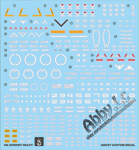 for HG 1/144 Zowort Heavy Water UV Light React Decal F/D-20 HGTWFM ...