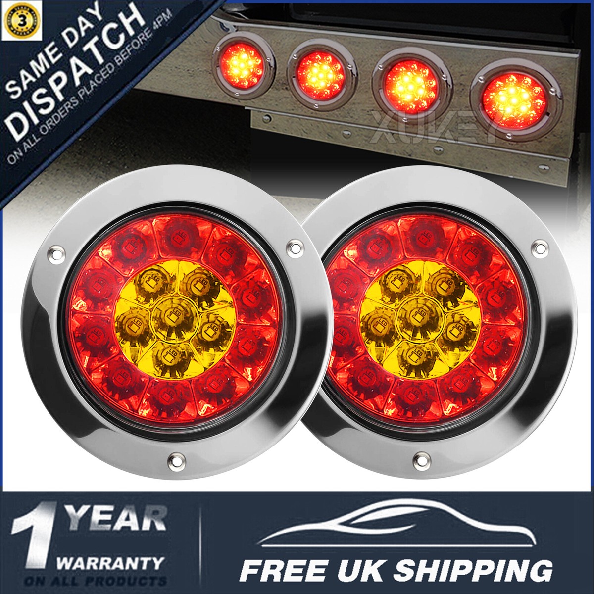 4 Round Led Truck Lights