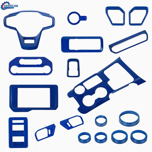 19XFull Set Interior Center Console Trim Kit Blue Cover For Ford Bronco ...