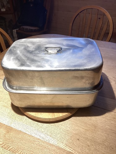 Vtg COMET Aluminum Roaster Large ROASTING PAN with Lid Made In USA | eBay