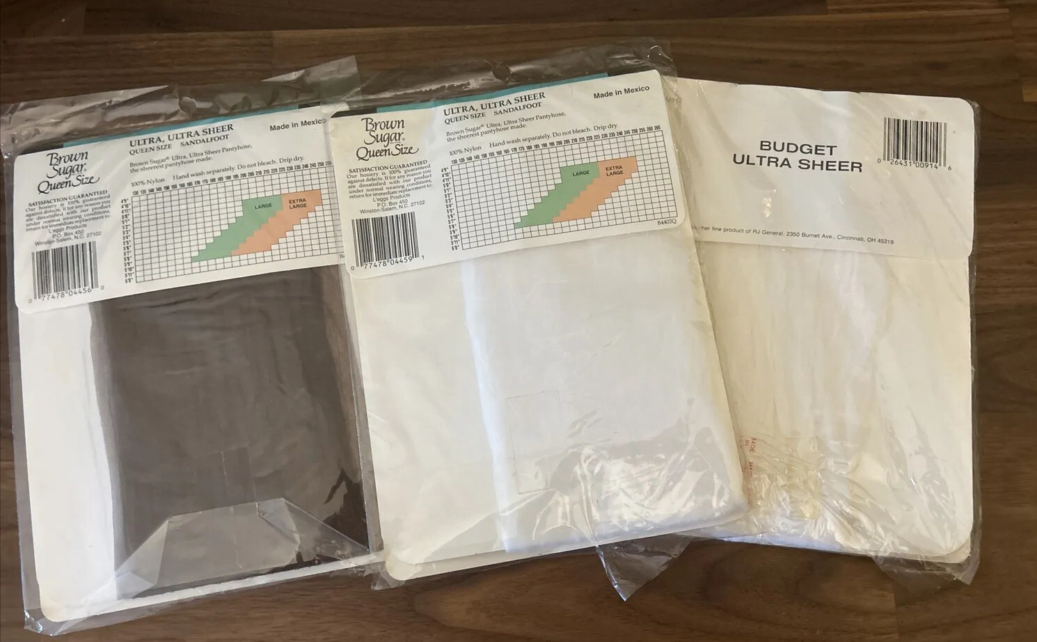 x3 Vtg Leggs Brown Sugar Pantyhose Size L Ultra Ultra Sheer Queen Black ...