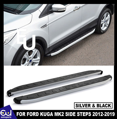 FOR FORD KUGA MK2 RUNNING BOARDS ALUMINIUM SIDE STEPS CUBE STYLE PAIR ...