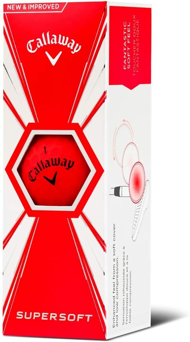 Callaway Supersoft Matte Finish Golf Balls Red 3 Dozen No Logos 11025 ...