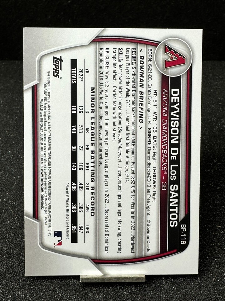 2023 Bowman 1st DEYVISON DE LOS SANTOS #BP-116 FREE SHIPPING | eBay