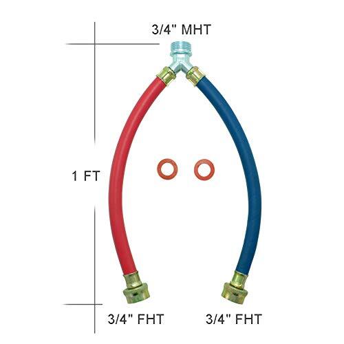 Rubber Washing Machine Y Mixer Hose Connector Hot And Cold Color Coded ...