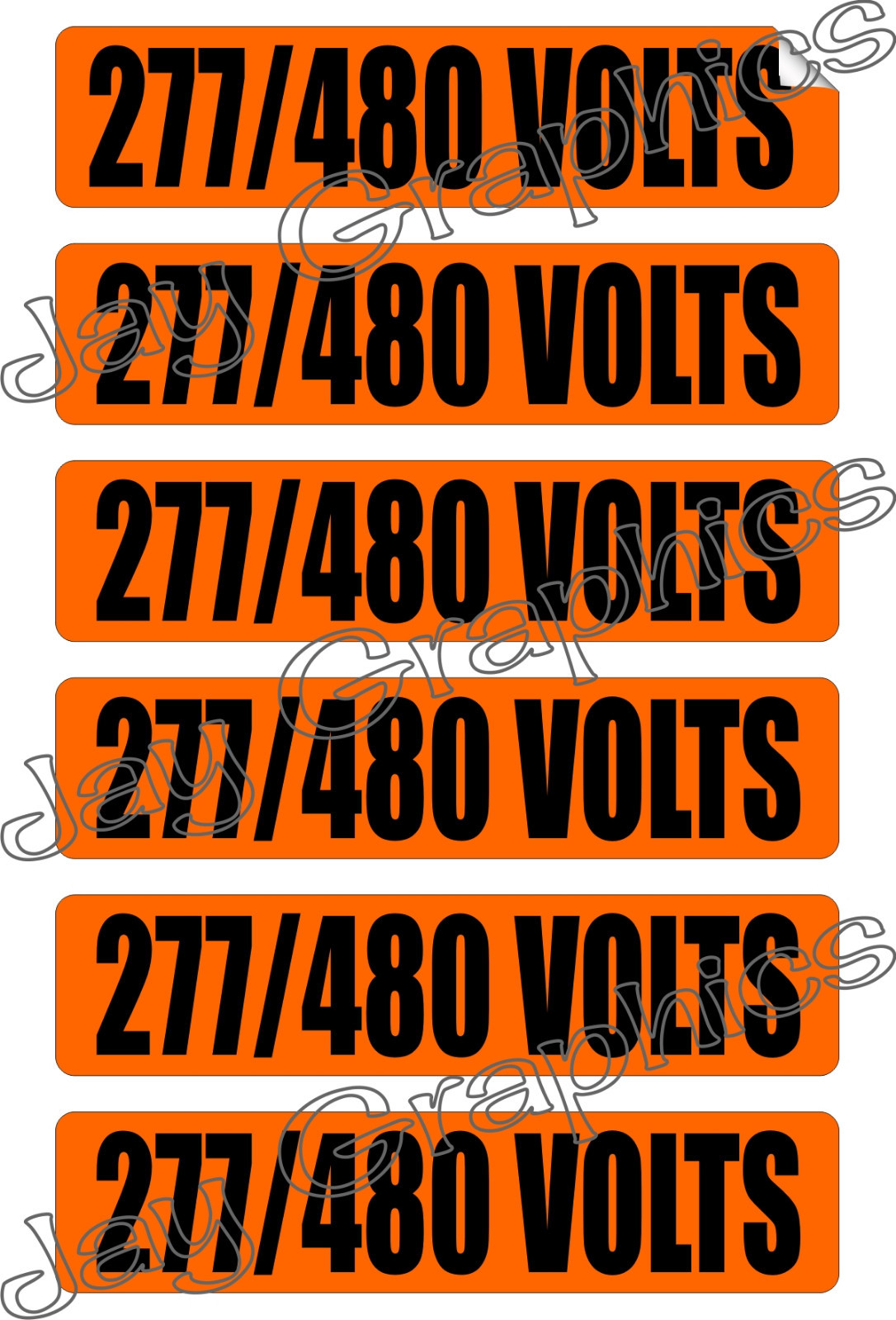 277-480 Volts Voltage & Conduit Markers | Stickers | Decals | Volt ...