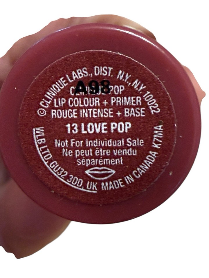 Clinique Pop Lip Color + Primer Lipstick Full Size ~ 13 Love Pop NWOB ...