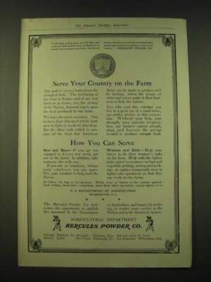 1918 Hercules Powder Co. Ad - Serve your country on the farm | eBay