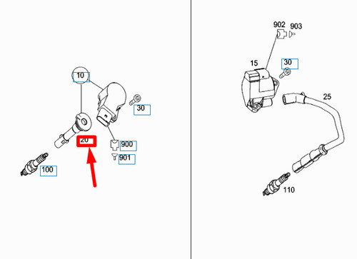 NEW MERCEDES-BENZ C W204 SPARK PLUG BOOT CONNECTOR A2721590142 ORIGINAL ...