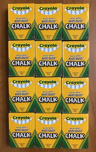 Crayola Anti-Dust Non-Toxic White Chalk 12 Boxes of 12 Sticks = 144 ...