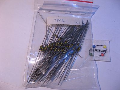 Qty 50 Resistor 750K Ohm 750000 1/4W 5% Carbon Composition - NOS | eBay