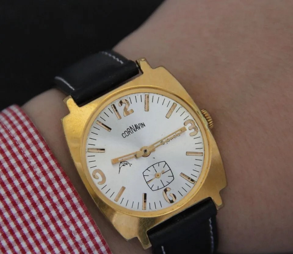 Vintage Cornavin / Kornavin ZiM Men Wrist Watch GoldP… - Gem