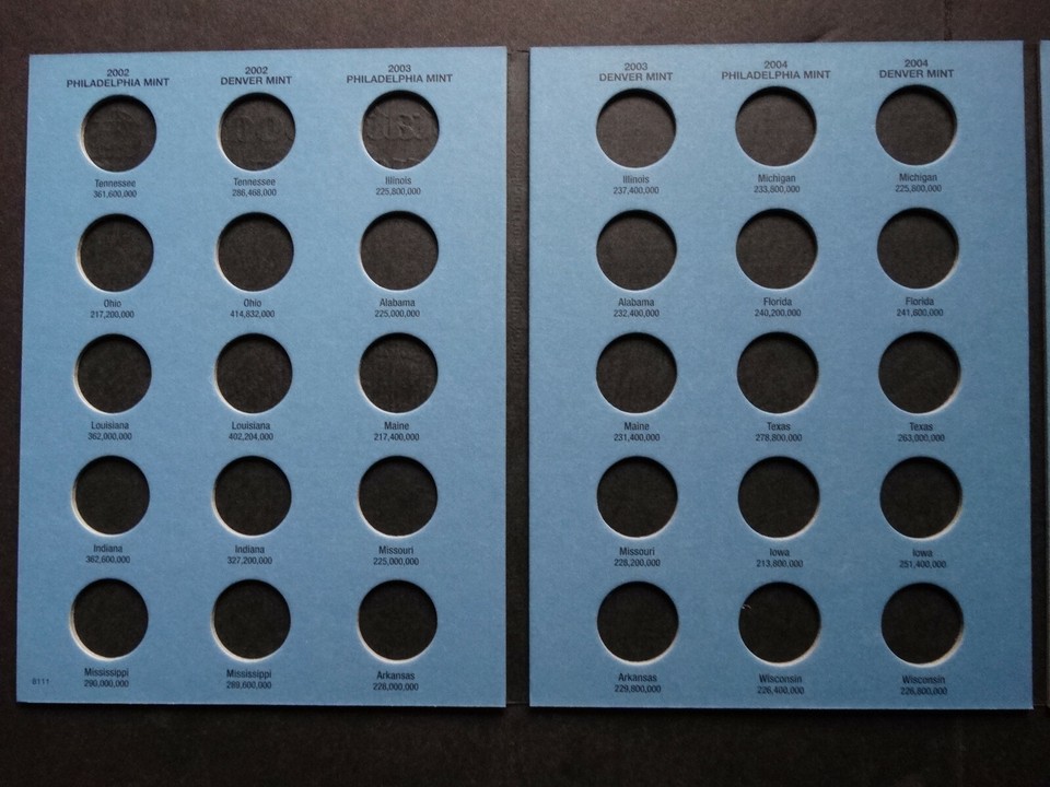 Set of 3 - Whitman Statehood Quarters Coin Folders Album #1-3 1999-2009 ...