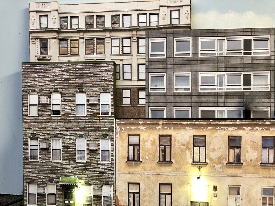 O Scale 8 Apartment Building Flats #2 Scratch Built 3D Collage- LED ...