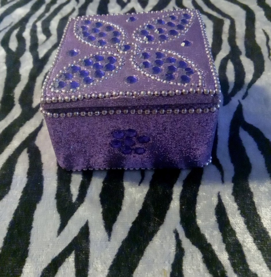 Sparkling Purple Trinket Box | eBay