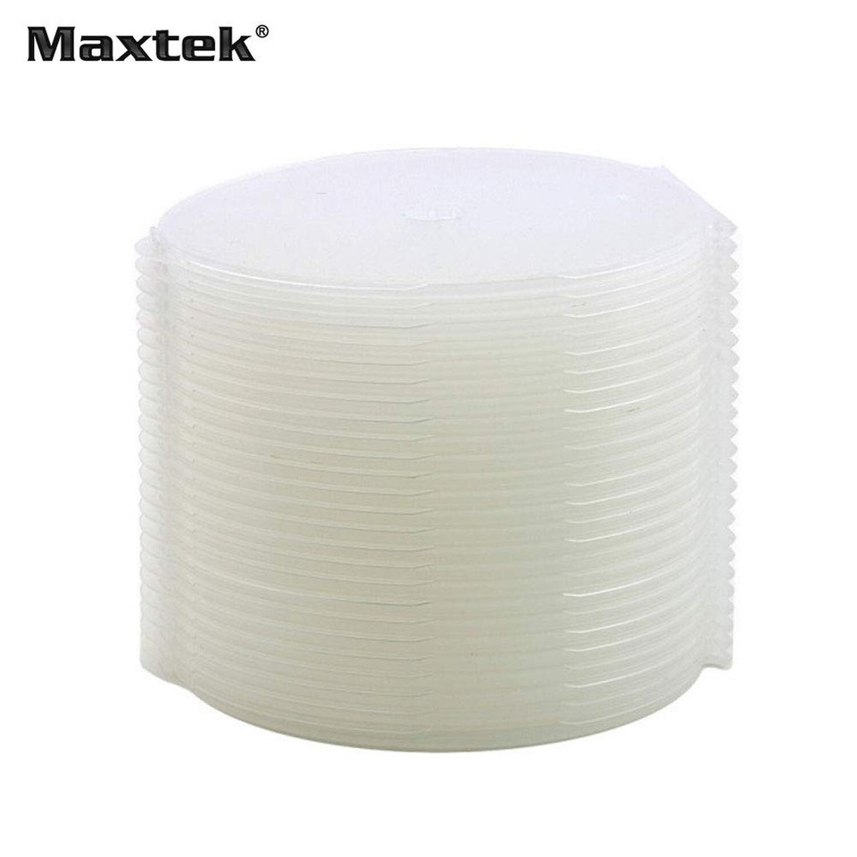 Maxtek 50 Pack Clear Transparent Round Clamshell CD DVD Case, with Lock ...